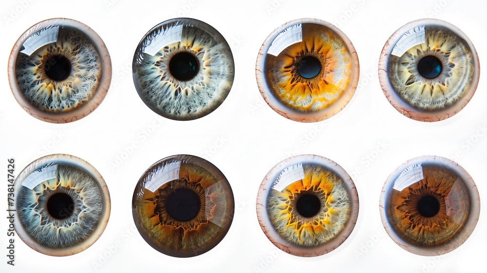 Collection of eyes with different colors on a white background ...