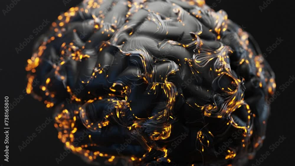 Vidéo Stock Animation graphic design of brain stem. Futuristic human ...