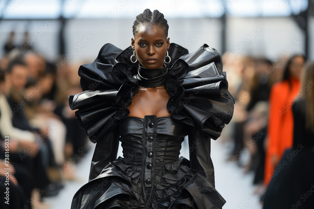 Generative AI picture of High fashion show with beautiful young male ...