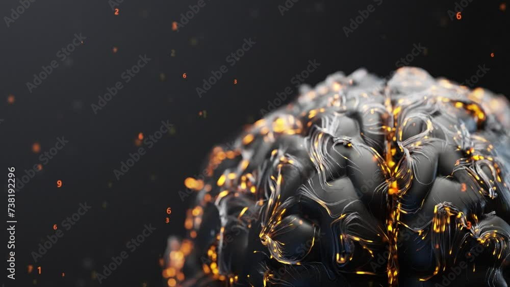 Futuristic AI brain interface concept. Neurons and neural connections ...