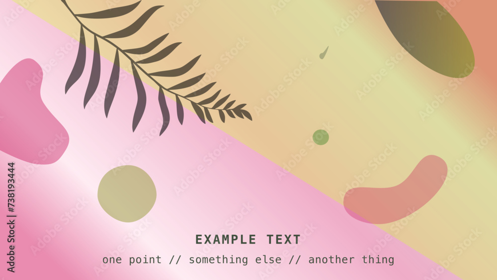 Fun, tropical marketing background with example text, fun shapes, a ...