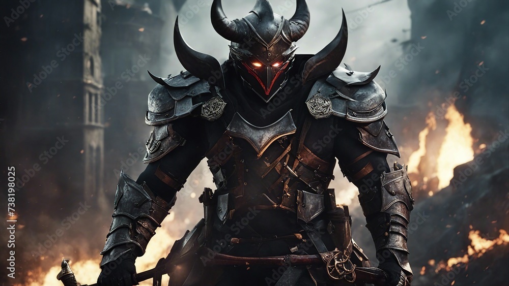 devil in the night A heroic devil dragon demon warrior, who fights for ...