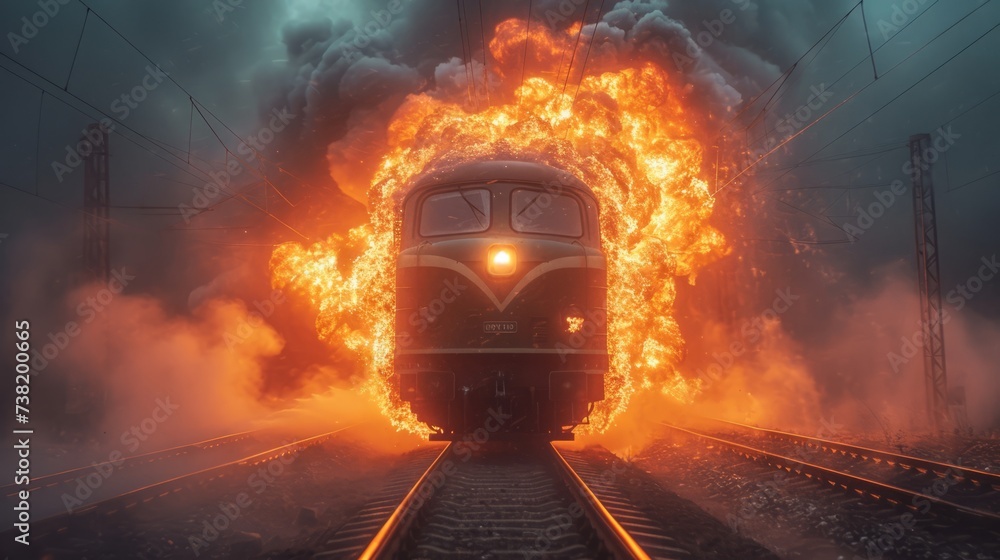 The burning train wreck, a nightmarish vision of horror and terror that ...