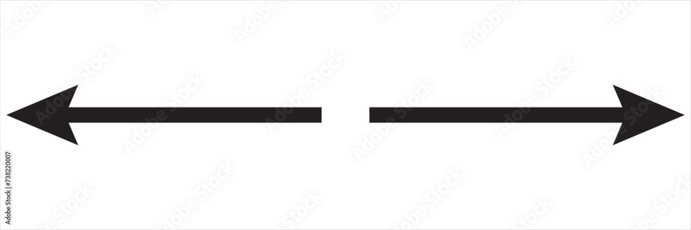 Left and right arrow, pointer, cursor in opposite direction ...