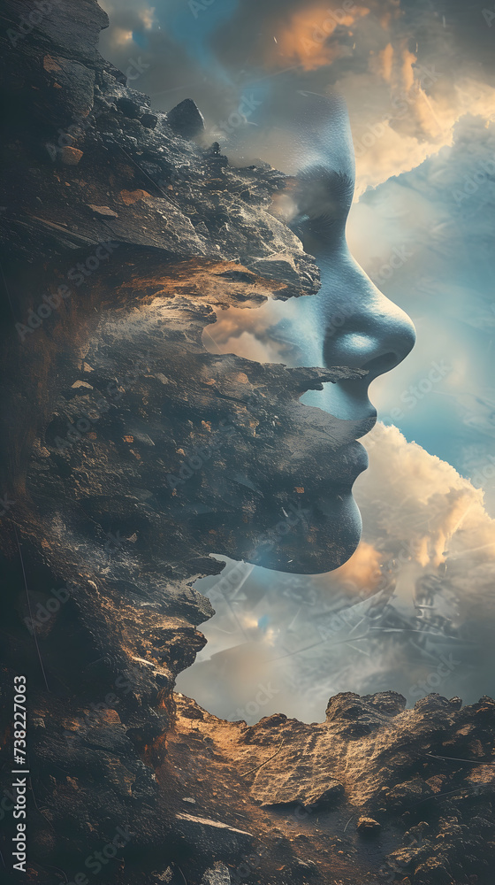 Surreal artwork depicting the journey of self-discovery and resilience ...