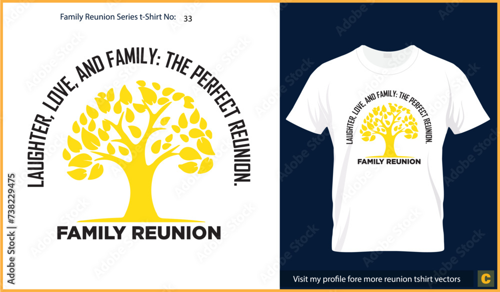 Family Reunion vector t-shirt design ideas with trees, quotes about ...