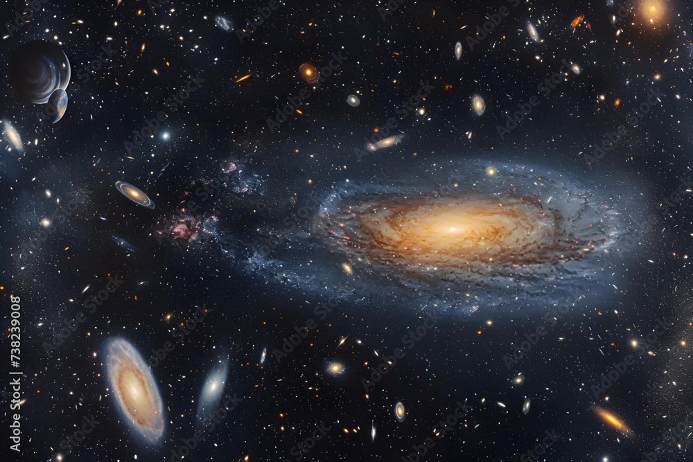 High-quality stock image of a detailed map of the visible universe ...