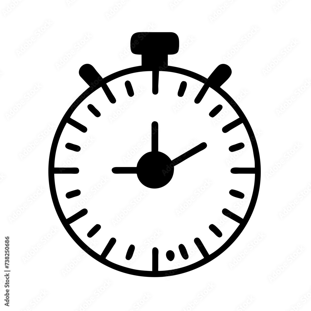 Stopwatch and timer icon, representing precision and efficiency, ideal ...