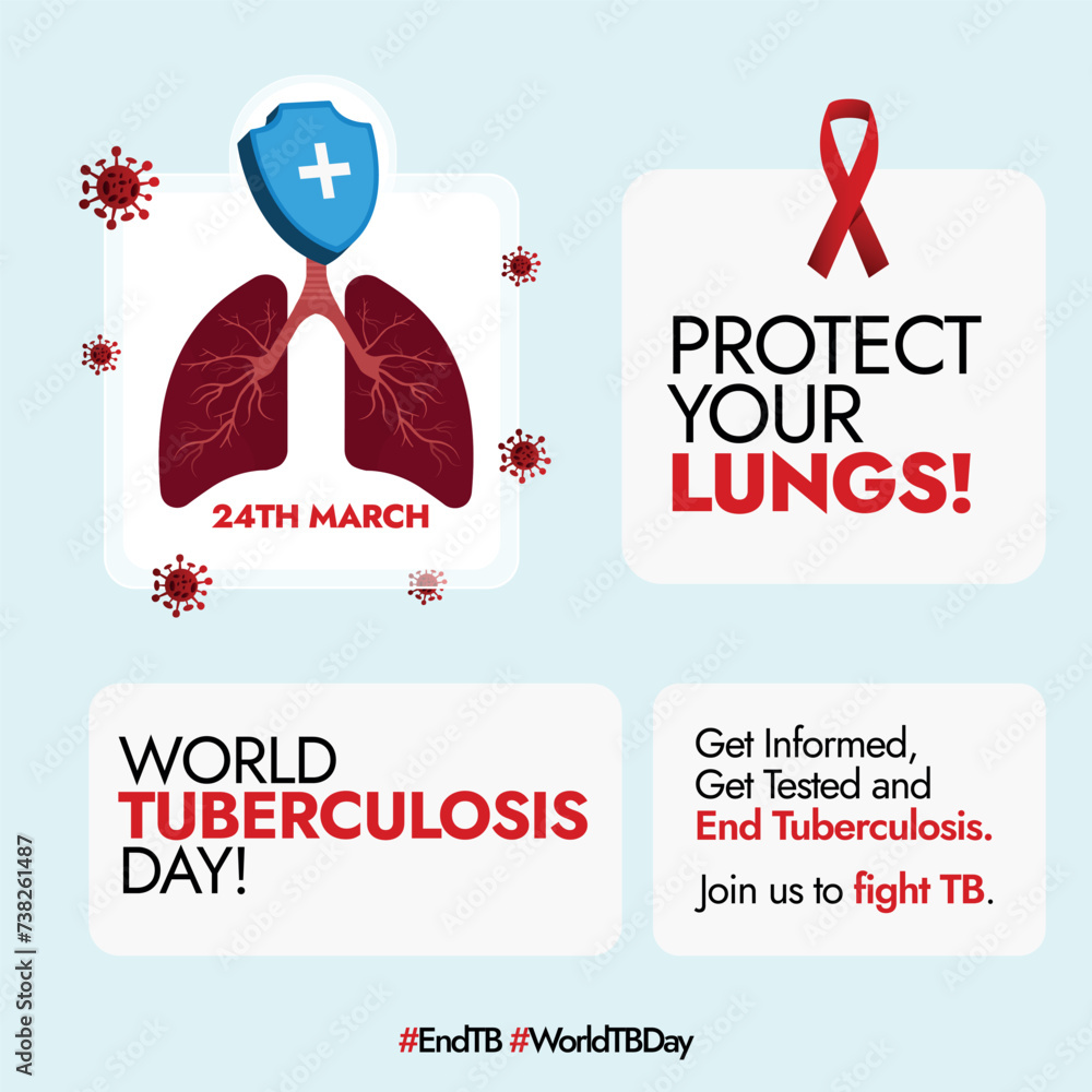 World Tuberculosis day. 24 March World TB day celebration banner with ...