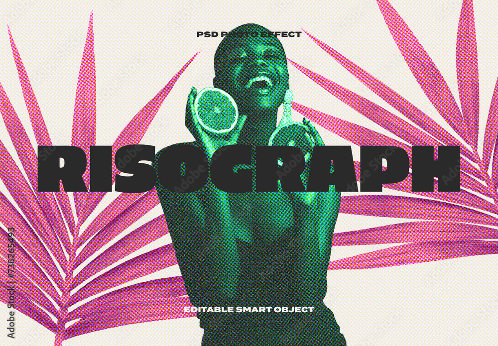 Risograph Photo Effect Stock Template | Adobe Stock