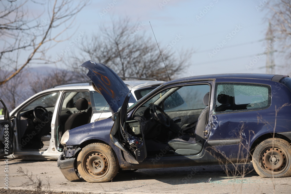 Fire and Rescue Imergency Units at car accident training Stock Photo ...