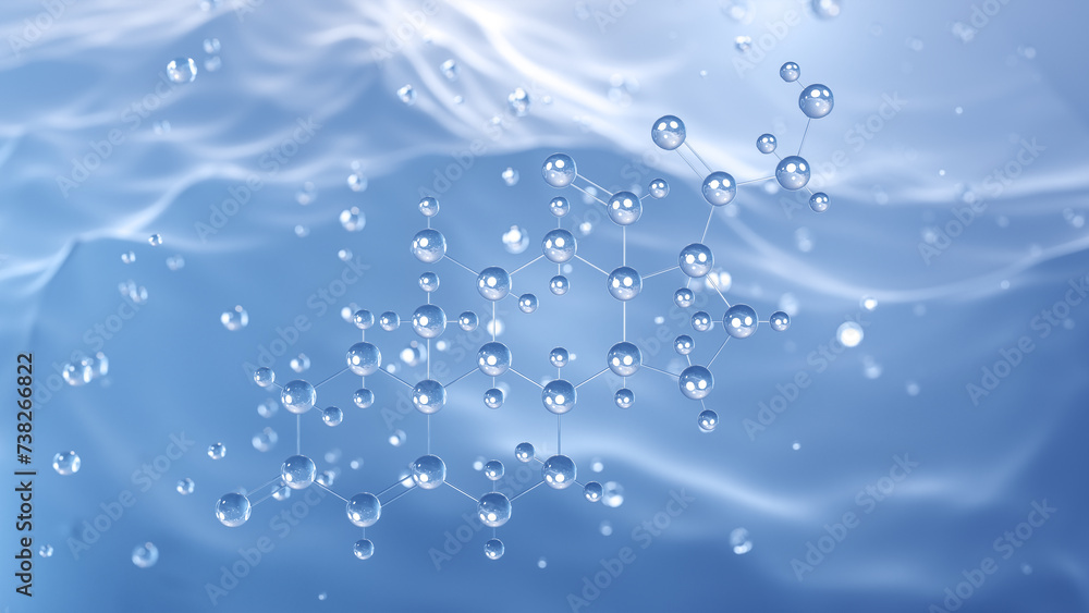 aldosterone molecular structure, 3d model molecule, steroid hormone ...