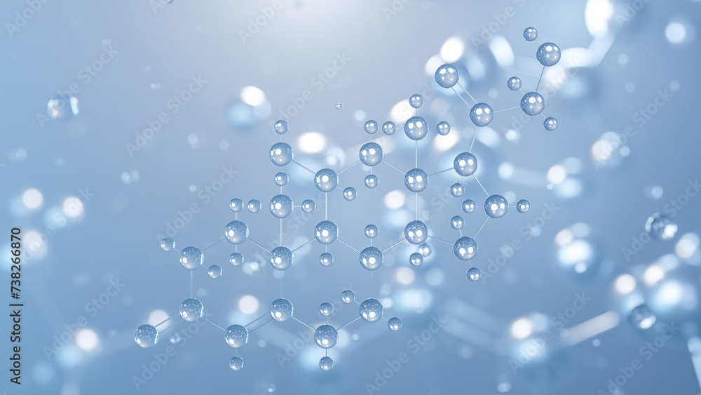 corticosterone molecular structure 3d, flat model, steroid hormone ...