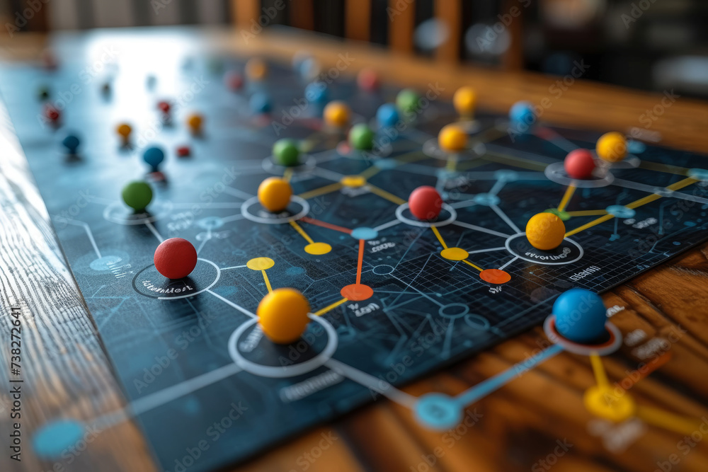 A flowchart mapping out interconnected business processes illustrates ...