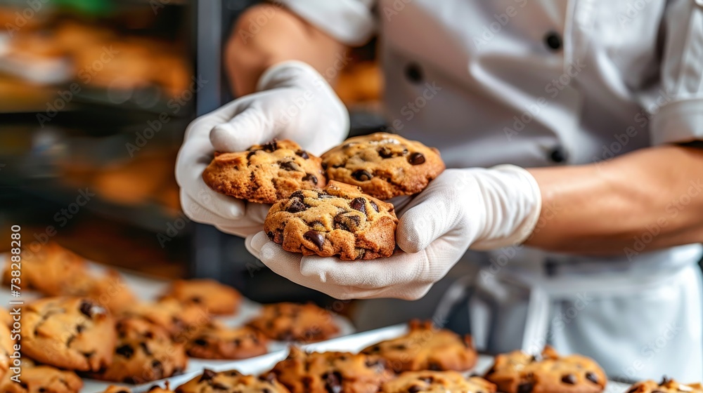 Cookie manufacturing process in the food industry with a designated ...