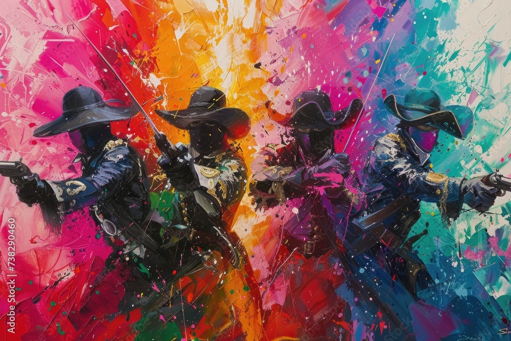 Elegant musketeer in historical attire, portraying bravery and chivalry ...