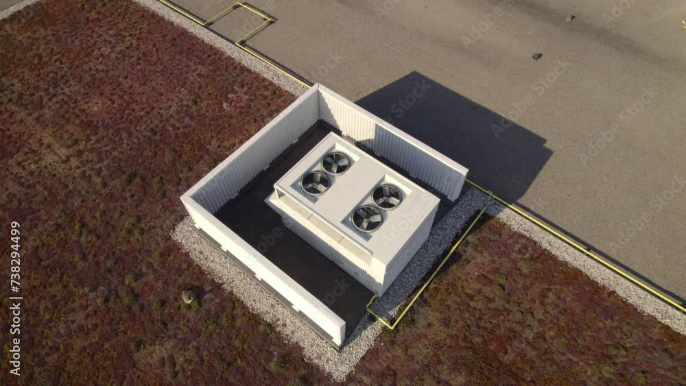 Heating, ventilation and air conditioning systems aerial top view ...