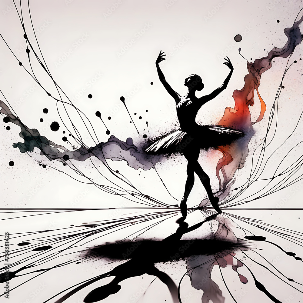 Young woman dancing ballet on a white background. Female ballet dancer ...