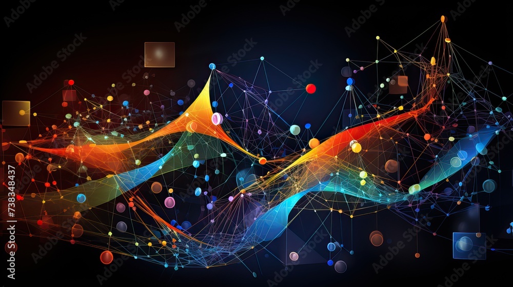 Digital world map, with blue lights and rays, and sparkling stars ...