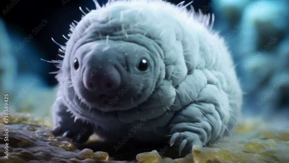 A closeup photo of a tiny tardigrade, also known as a water bear, reveals the astonishing ...