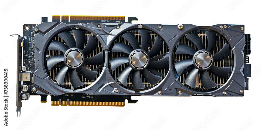 GPU Graphics cessing Unit top view, transparent background, isolated ...