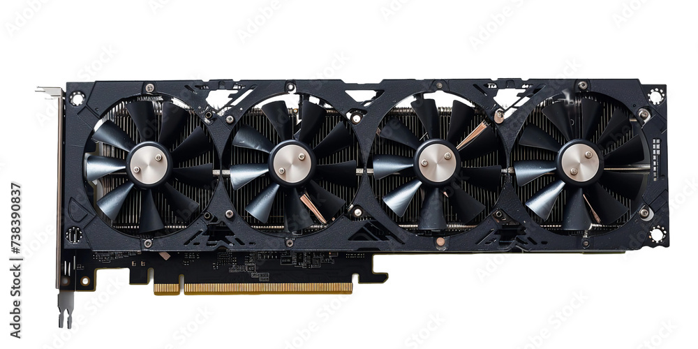 GPU Graphics cessing Unit top view, transparent background, isolated ...