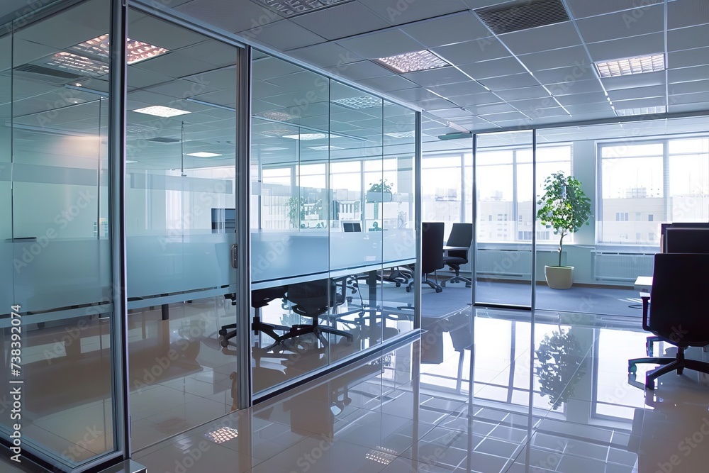 Contemporary office design featuring minimalist aesthetics and a ...