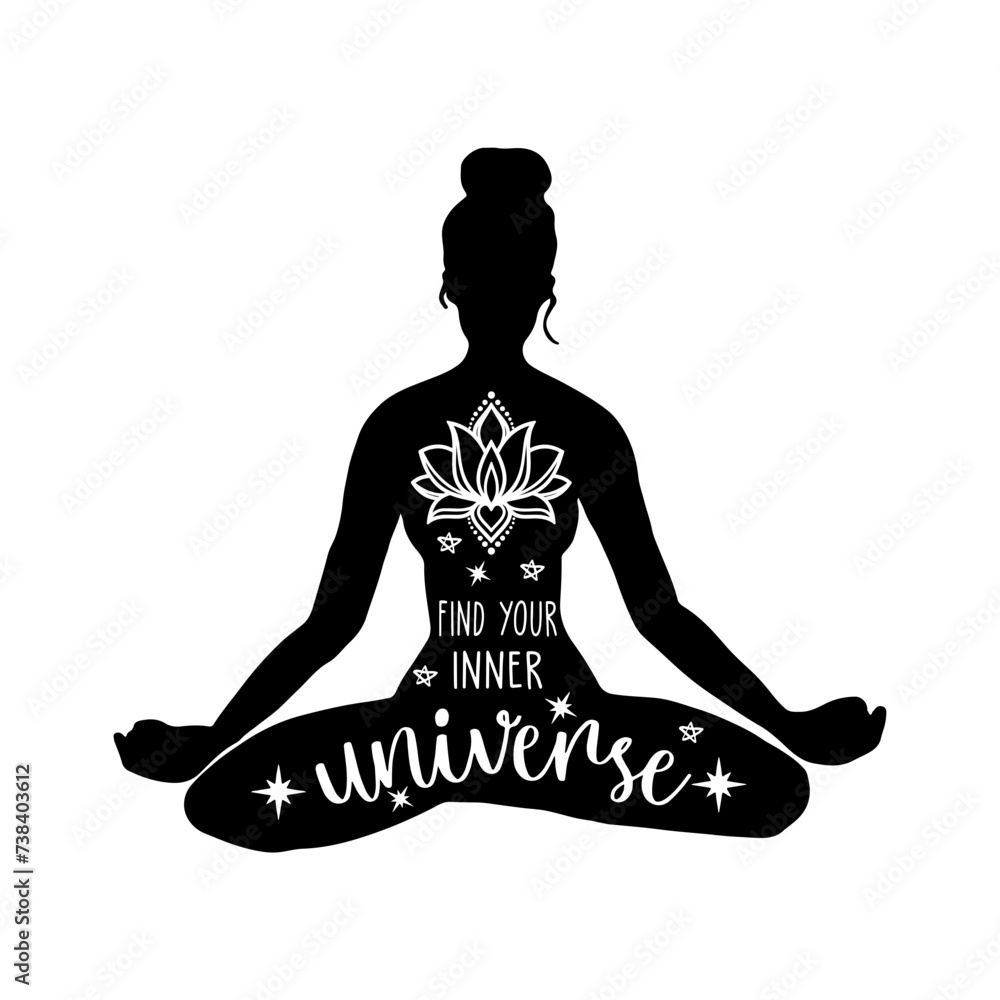 Find Your Inner Universe svg, Meditation svg, Namaste, Yoga svg, Cut ...