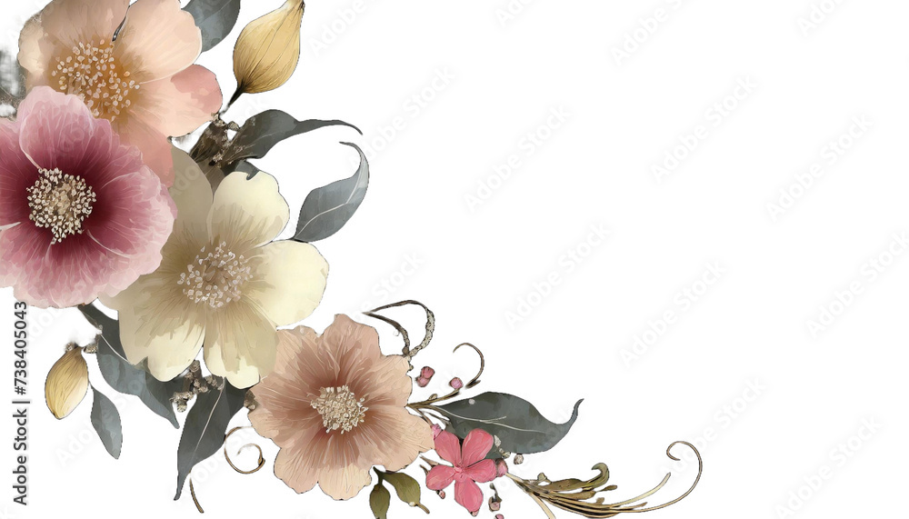PNG Flower Frame no background, pastel flowers for spring and mother's ...