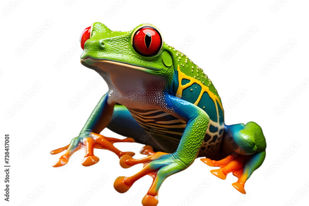 Red eyed tree frog isolated on transparent background - Ai Generated ...