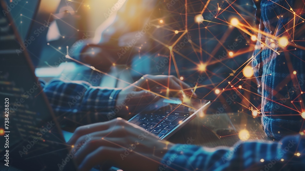 Internet network technology, digital software development, future tech ...