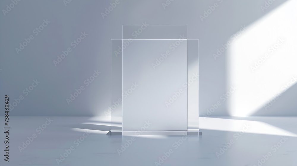 Blank flyer mockup glass plastic transparent holder isolated Plain ...