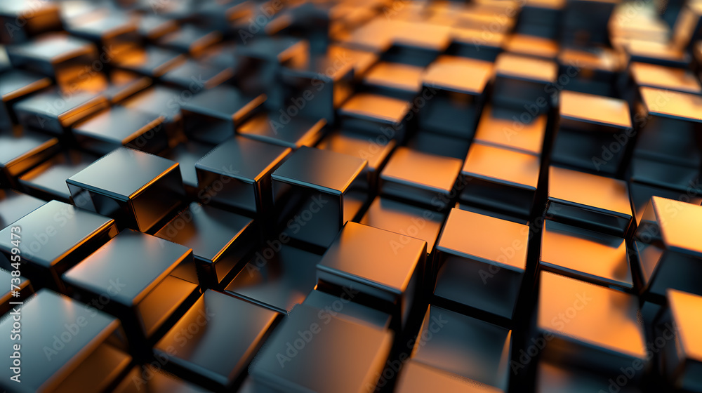 A photo of a 3D abstract pattern, with depth and perspective. There ...