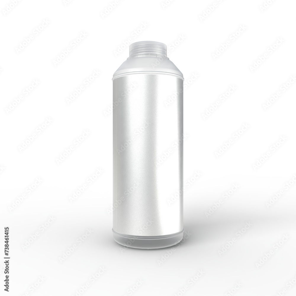 Translucent Bottle with a blank silver foil label 3d rendered and ...