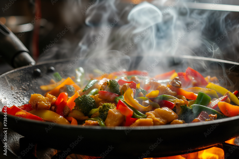 Deliciously Cooked Frying Pan Meal: A hot and tasty blend of pan-fried ...