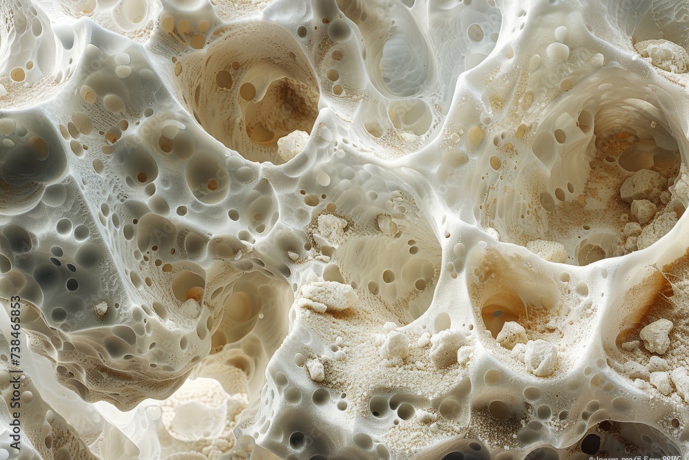 Microscopic image of chalk particles, showing texture and porosity ...