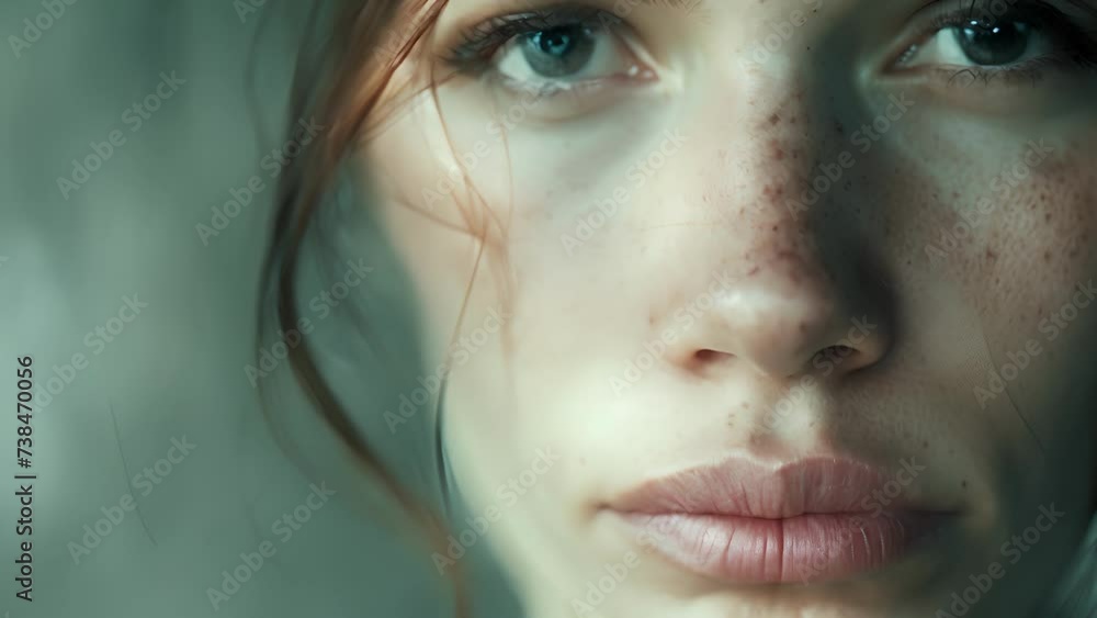 A woman with tearstained and a trembling lip depicting a borderline ...