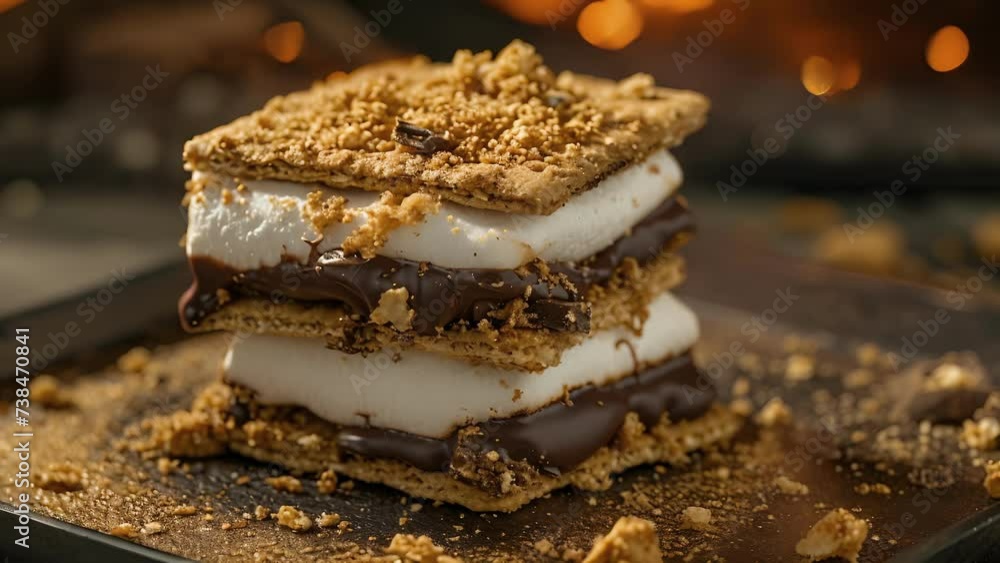 A classic smore elevated by the heat of the fire. The graham crackers ...
