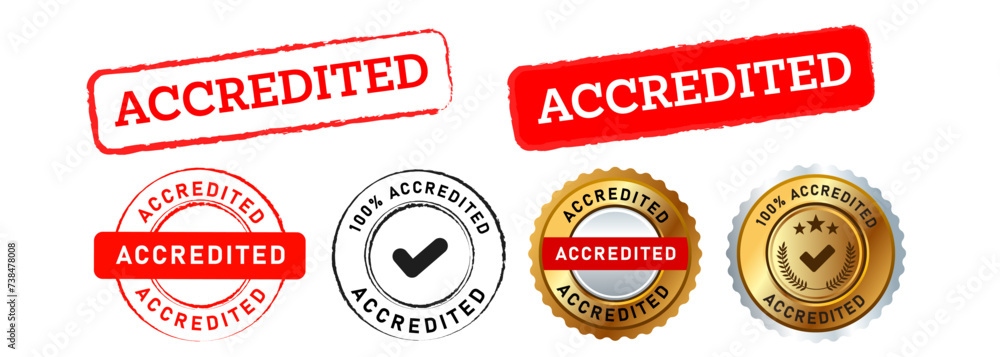 accredited rectangle and circle stamp emblem seal sign verified ...