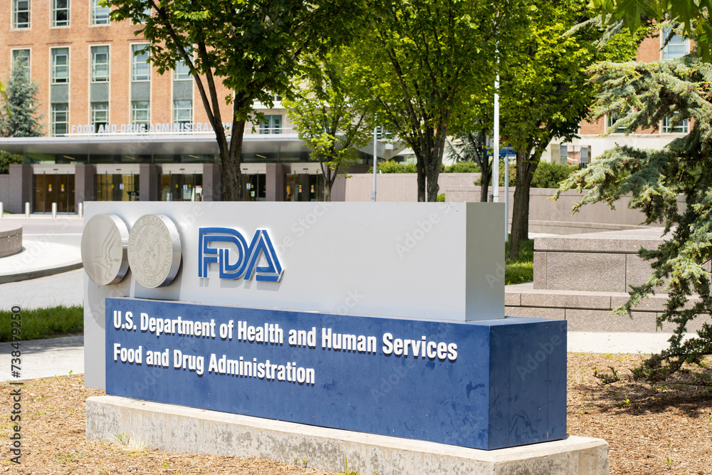 Silver Spring, MD, USA - June 25, 2022: FDA sign is seen at its White ...