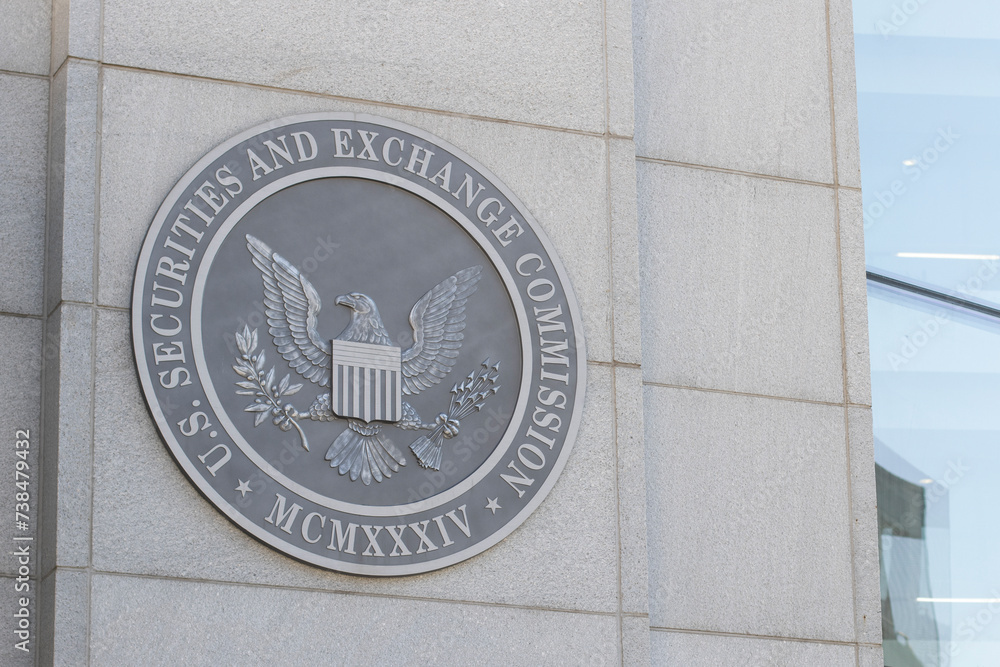 Washington, DC, USA - June 25, 2022: Closeup of the seal of the United ...