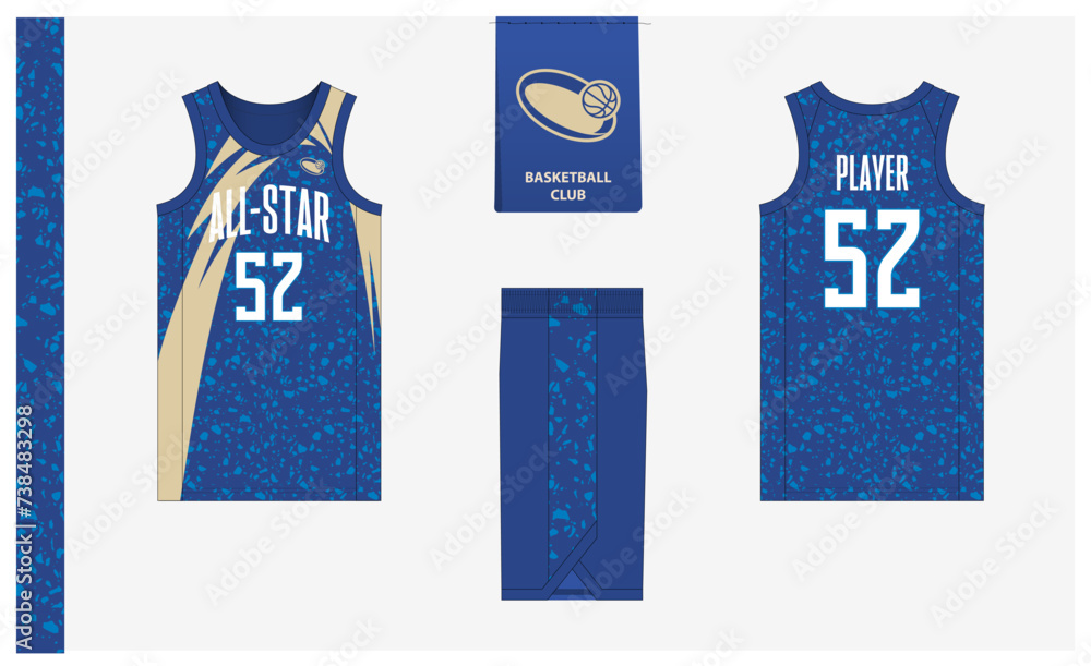 Basketball uniform mockup template design for sport club. Basketball ...