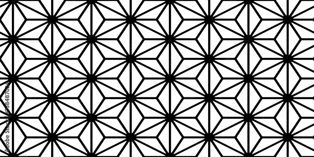 Seamless Art Deco Japanese asanoha hemp leaf background pattern ...