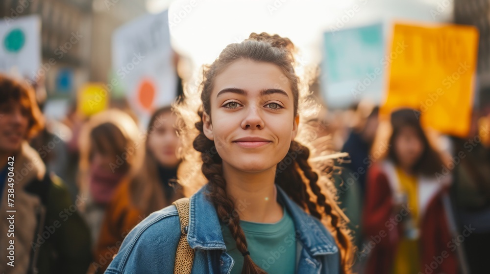 Colorful banners and slogans for climate change protest, Gen Z activist ...