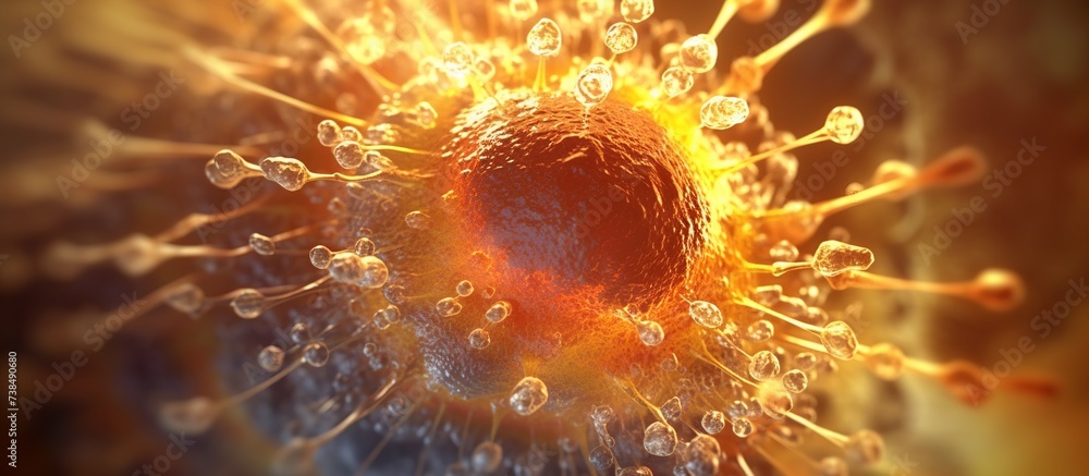 labeling of the anatomical structure of the corona virus when magnified ...