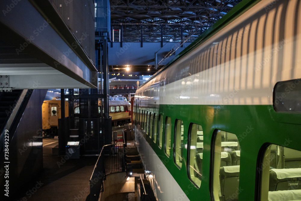 Tokyo, Japan, 3 November 2023: Green Passenger Train at Railway Museum ...