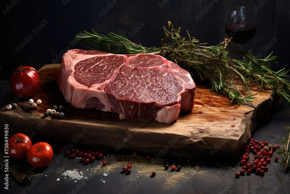 slices of roast beef on a fresh red table, processed roast beef and so ...