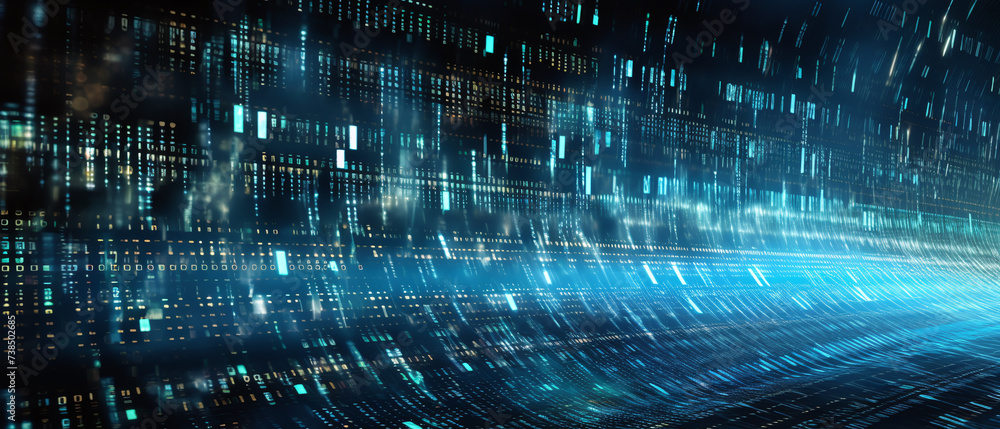 Digital matrix background with falling code, abstract background. Stock ...