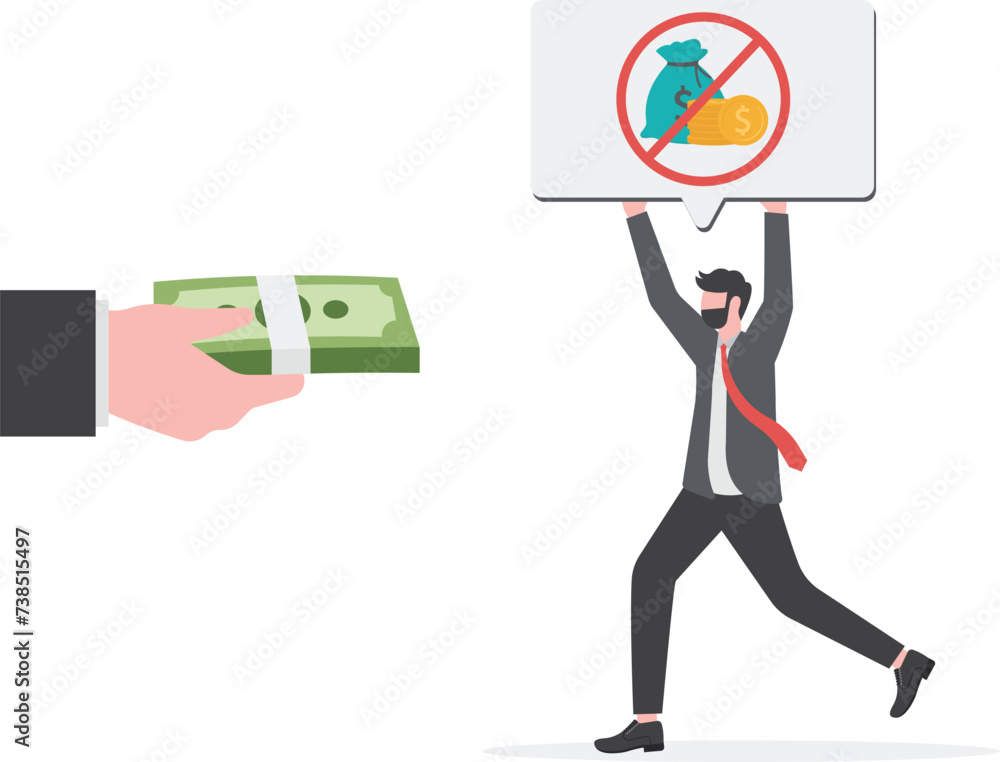 International Anti Corruption Day, Person with Prohibition sign board ...