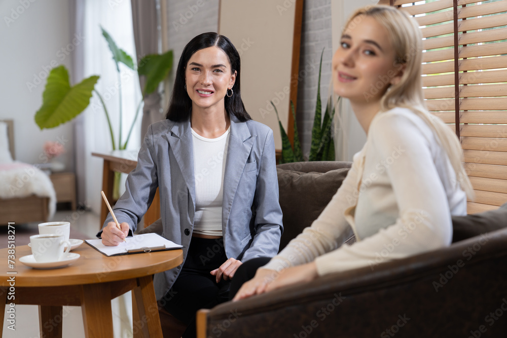 Psychological consultation gaining improvement on mental problem, happy ...